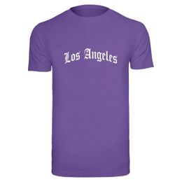 MisterTee Damen T-Shirt "MisterTee Herren Los Angeles Wording Tee"ultraviolet, Gr. S, bedruckt, 100% Baumwolle, Shirts