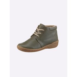 Stiefelette Casual Looks, Damen, Gr. 41, gr&uuml;n (khaki), Glattleder, Schuhe Stiefelette