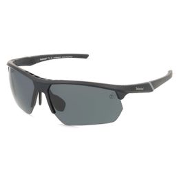 Timberland TB00056 | Herren-Sonnenbrille | Fassung: Halbrand, Eckig, Kunststoff, Schwarz Matt | Glasfarbe: Grau Verlaufend