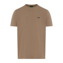 Rundhalsshirt BOSS Green "Tee", Damen, Gr. 4XL, light, pastel gr&uuml;n336, Single Jersey, Obermaterial: 95% Baumwolle, 5% Elasthan, regular fit h&uuml;ftlang, Rundhals, eng eingefasste Kante, Shirts Rundhalsshirt, mit gummiertem Kontrast-Logo