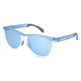 Oakley 0OO9503 FROGSKINS RANGE XL | Unisex-Sonnenbrille | Fassung: Vollrand, Rund, Kunststoff, Grau Transparent | Glasfarbe: Blau Spiegel Blau
