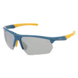Timberland TB00056 | Herren-Sonnenbrille | Fassung: Halbrand, Eckig, Kunststoff, Blau Matt | Glasfarbe: Grau Verlaufend