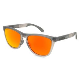 Oakley 0OO9503 FROGSKINS RANGE XL | Unisex-Sonnenbrille | Fassung: Vollrand, Rund, Kunststoff, Grau Matt | Glasfarbe: Rot Verlaufend