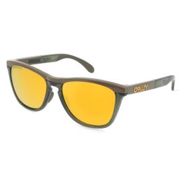 Oakley 0OO9503 FROGSKINS RANGE XL | Unisex-Sonnenbrille | Fassung: Vollrand, Rund, Kunststoff, Gr&uuml;n | Glasfarbe: Gelb