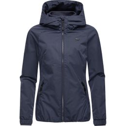 Outdoorjacke Ragwear "Dizzie Tech", Damen, Gr. 4XL (48), blau (navy), Obermaterial: 100% Polyester; Innenfutter: 100% Polyester, gerade h&uuml;ftbedeckend, hoch geschlossener Ausschnitt, &Auml;rmel ohne &Auml;rmelschlitz Rippstrickb&uuml;ndchen mit Gummizug, Jacken Outdoorjacke, Wasserdichte Damen &Uuml;bergangsjacke mit gro&szlig;er Kapuze