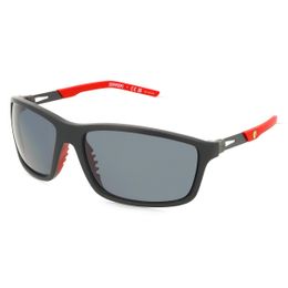 Scuderia Ferrari 0FZ6021U | Herren-Sonnenbrille | Fassung: Vollrand, Pilot, Kunststoff, Schwarz Matt | Glasfarbe: Grau