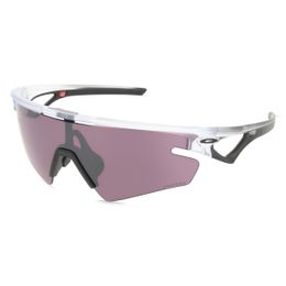 Oakley 0OO9499 SPHAERA SLASH | Unisex-Sonnenbrille | Fassung: Halbrand, Eckig, Kunststoff, Wei&szlig; Transparent | Glasfarbe: Grau