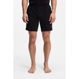 Shorts HUGO UNDERWEAR "Laze Shorts CW 10", Herren, Gr. L, N-Gr, schwarz (schwarz 001), Jersey, Obermaterial: 95% Baumwolle, 5% Elasthan, unifarben, Basic, relaxed fit, Hosen Shorts, mit elastischem Bund