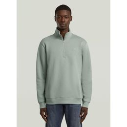 G-Star Raw Longpullover G-STAR "Premium Core Half Zip Sweater", Herren, Gr. L, iceberg gr&uuml;n, Obermaterial: 55% Baumwolle, 45% Polyester, Pullover Longpullover
