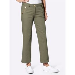 Webhose Inspirationen, Damen, Gr. 22, Kurzgr&ouml;&szlig;en, gr&uuml;n (khaki), 98% Baumwolle, 2% Elasthan, unifarben, Hosen