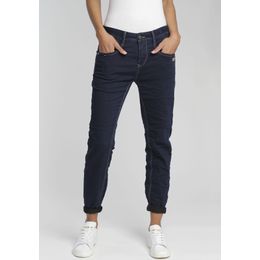 Relax-fit-Jeans Gang "94AMELIE", Damen, Gr. 31, N-Gr, blau (dunkelblau), Denim/Jeans, Obermaterial: 60% Baumwolle, 36% Polyester, 4% Elasthan, unifarben, bequem lang, Jeans, mit doppelter rechter Ges&auml;&szlig;tasche, Topseller