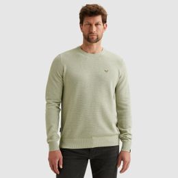 PME-Legend Rundhalspullover PME LEGEND, Herren, Gr. XXL, desert sage, Strick, Obermaterial: 50% Baumwolle, 50% Modal, regular fit normal, Rundhals, Rippb&uuml;ndchen, Pullover Rundhalspullover, mit Logo Stickerei