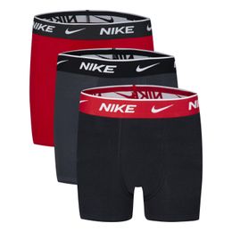 Boxershorts Nike Sportswear "f&uuml;r Jungs", M&auml;dchen, Gr. 164/170 (176), 3 Stk., rot (university rot), Jersey, Obermaterial: 95% Baumwolle, 5% Elasthan, kontrastfarbene Details, unifarben, Unterhosen, Kinder Unterhose aus Baumwolle