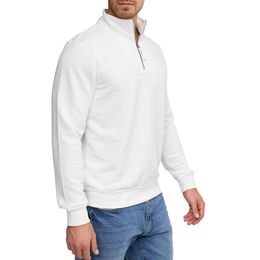 Sweater INDICODE "INPortal", Herren, Gr. XXL, wei&szlig; (sanftes wei&szlig;), Sweatware, Obermaterial: 60% Baumwolle, 40% Polyester, unifarben, regular fit h&uuml;ftlang, Rundhals, Rippb&uuml;ndchen, Sweatshirts Sweater