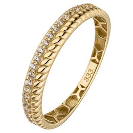 Goldring Jobo "Ring Damenring" Gr. 50, gelbgold 333, Fingerringe, Damen, 50, Gelbgold 333, Goldring, 333 Gold mit 22 Zirkonia