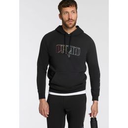 Kapuzensweatshirt Puma "ESS LOGO LAB EXECUTION HOODIE TR", Herren, Gr. L, schwarz (Puma schwarz), Sweatware, Obermaterial: 68% Baumwolle, 32% Polyester, bedruckt, regular fit normal, Sweatshirts, sportlicher Stil, mit Print-Applikation, mit Kapuze, Regular Fit