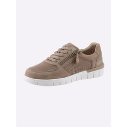 Sneaker Caprice, Damen, Gr. 39, braun (schoko), Veloursleder, Schuhe Sneaker