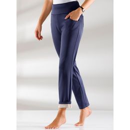 Schlupfhose Classic Basics, Damen, Gr. 19, Kurzgr&ouml;&szlig;en, blau (marine), 97% Polyester, 3% Elasthan, unifarben, lang, Hosen Schlupfhose