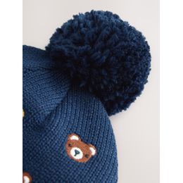 next M&uuml;tze Jungen Gr&ouml;&szlig;e 49/50 navy / hellbraun / dunkelbraun