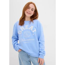 bonprix Sweatshirt aus reiner Bio-Baumwolle, blau, 100% Baumwolle