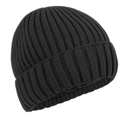 Fostex Strickm&uuml;tze Heavy Knit gef&uuml;ttert schwarz