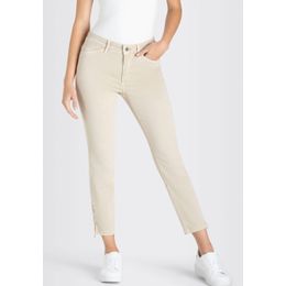 7/8-Jeans MAC "Dream Chic", Damen, Gr. 34, L&auml;nge 27, beige (light beige), Denim/Jeans, Obermaterial: 88% Baumwolle, 9% Polyester, 3% Elasthan, sehr figurbetont 7/8-L&auml;nge, Jeans, verk&uuml;rzte Form mit Rei&szlig;verschluss