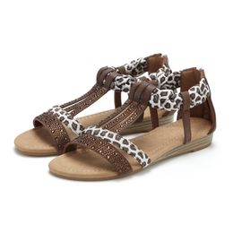Lascana Damen Sandale "Sommerschuh, Sandalette", Gr. 38braun, Obermaterial: 50% Lederimitat, 50% Textilmaterial. Decksohle: 100% Lederimitat. Futter: