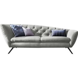 Recamiere Home Affaire "Beatrice", silber, B:223cm H:84cm T:95cm, Samtoptik (100 Polyester), Sofas, Recamiere, Recamiere links oder rechts, passend zur "Beatrice"-Serie