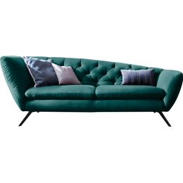 Recamiere Home Affaire "Beatrice", gr&uuml;n (dunkelgr&uuml;n), B:223cm H:84cm T:95cm, Samtoptik (100 Polyester), Sofas, Recamiere, Recamiere links oder rechts, passend zur "Beatrice"-Serie