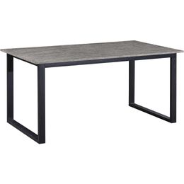 Esstisch OTTO HOME, B:160cm H:75cm T:90cmzement, optik, schwarz, zement, optik, Tische, "Barcell", schwarzes Metallgestell, Plattenvarianten w&auml;hlbar,