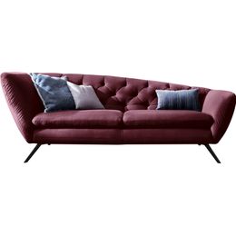 Recamiere Home Affaire "Beatrice", rot (bordeaux), B:223cm H:84cm T:95cm, Samtoptik (100 Polyester), Sofas, Recamiere, Recamiere links oder rechts, passend zur "Beatrice"-Serie