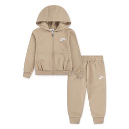 Jogginganzug Nike Sportswear "LBR FZ CLUB SET", Jungen, Gr. 104 (4), hemp, Sweatware, Obermaterial: 60% Baumwolle, 40% Polyester, Sportanz&uuml;ge Jogginganzug, f&uuml;r Kinder, mit Kapuze, f&uuml;r Sport und Outdoor, aus Baumwollmischung
