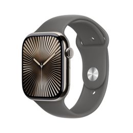 Apple Watch Series 10 Titan Natur (GPS + Cellular) 46mm (Sportarmband steingrau) S/M