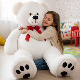Monzana Pl&uuml;schtier Teddyb&auml;r Wei&szlig; 150cm inkl Herzkissen