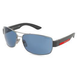 Prada Linea Rossa Sunglasses Prada Linea Rossa 0PS B52S | Herren-Sonnenbrille | Fassung: Vollrand, Quadratisch, Metall, Gun | Glasfarbe: Blau