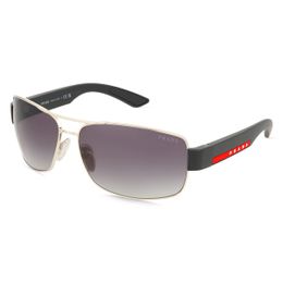 Prada Linea Rossa Sunglasses Prada Linea Rossa 0PS B52S | Herren-Sonnenbrille | Fassung: Vollrand, Quadratisch, Metall, Silber | Glasfarbe: Grau Verlaufend
