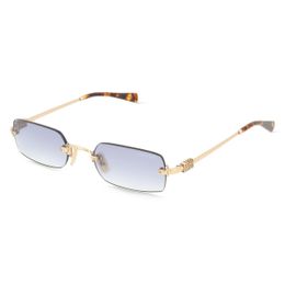 Miu Miu 0MU B50S | Damen-Sonnenbrille | Fassung: Randlos, Eckig, Metall, Gold Hell | Glasfarbe: Blau Verlaufend