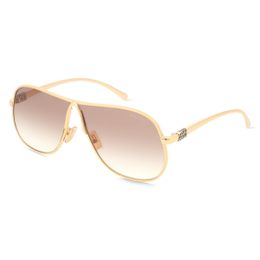 Miu Miu 0MU A56S | Damen-Sonnenbrille | Fassung: Vollrand, Pilot, Metall, Gold | Glasfarbe: Grau Verlaufend