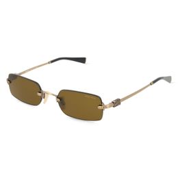 Miu Miu 0MU B50S | Damen-Sonnenbrille | Fassung: Randlos, Eckig, Metall, Gold | Glasfarbe: Braun