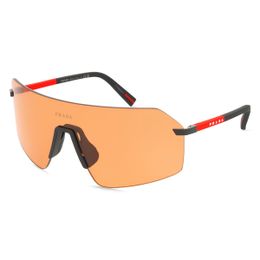 Prada Linea Rossa Sunglasses Prada Linea Rossa 0PS B50S | Herren-Sonnenbrille | Fassung: Randlos, Quadratisch, Metall, Schwarz | Glasfarbe: Orange