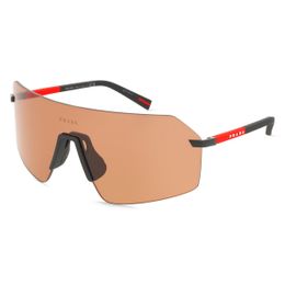 Prada Linea Rossa Sunglasses Prada Linea Rossa 0PS B50S | Herren-Sonnenbrille | Fassung: Randlos, Quadratisch, Metall, Schwarz | Glasfarbe: Braun