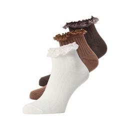 Trendyol Socken Damen Gr&ouml;&szlig;e 36/41 karamell / dunkelbraun / wei&szlig;