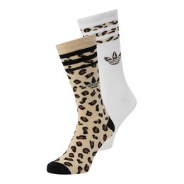 adidas originals Socken 'Leopard Crew 2 Pairs' Damen Gr&ouml;&szlig;e 31/33 beige / schwarz / wei&szlig;