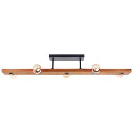 Brilliant Deckenleuchte Mertes Deckenlampe, E27, 115 x 12,5 cm, Holz/Metall, braun/schwarz