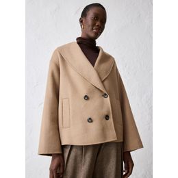 bonprix Oversize Jacke aus weichem Woll-Mix, beige, Wolle