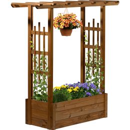 Dobar Pflanzkasten "Pergola" aus Holz, Braun