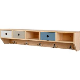 Dobar Garderobenleiste aus Holz, Dreifarbig