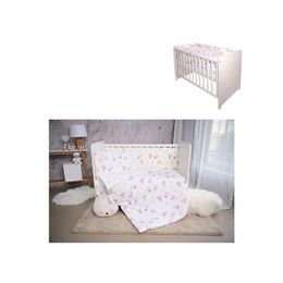 Lorelli Babybettw&auml;sche Set Smile 6-teilig Decke 140x95 Kissen 43x35 Bett 120x60 beige