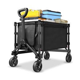 TecTake&reg; Bollerwagen, faltbar, abnehmbare Plane aus Oxford-Gewebe mit gro&szlig;er Netztasche und Innenfach, Inklusive Einlegeboden, Reflektorstreifen, Belastbarkeit 60 kg