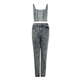 Missguided Tall Jeansanzug Damen Gr&ouml;&szlig;e 32 hellblau